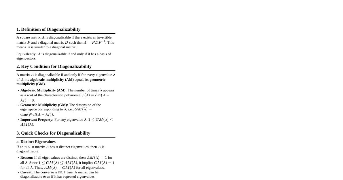 Matrix Diagonalization Tricks | GPAI