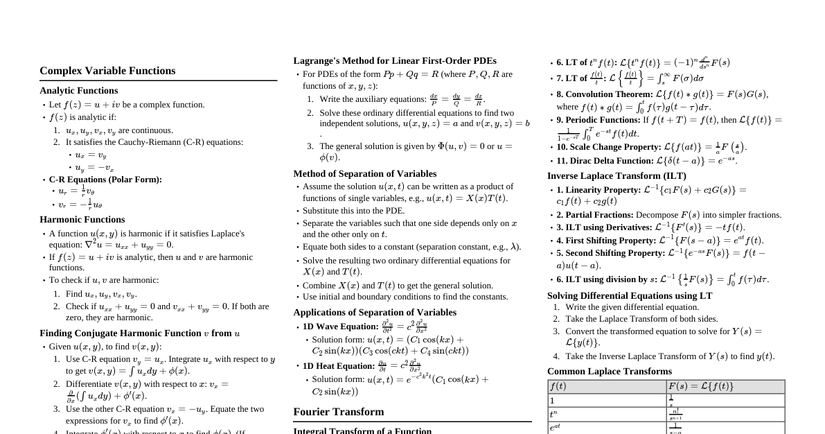 Complex Analysis & PDE | GPAI
