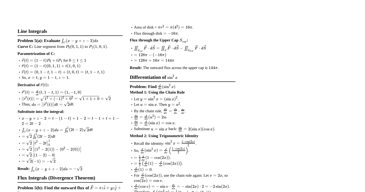 Calculus III Problem Solutions | GPAI